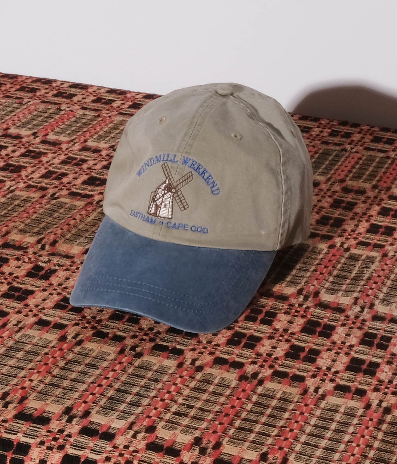 "Vintage Cap" (Beige×Blue) – Lakewood Clothing